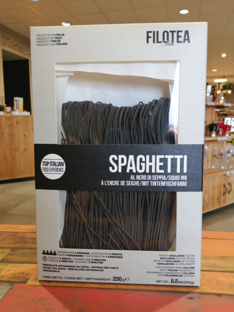 Pâtes Spaghetti à l'encre de seiche FILOTEA - Epicerie Italienne Gino ...